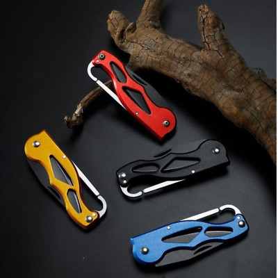 Folding Knife Key Chain Black BladeTactical Portable Pocket Hunting ...
