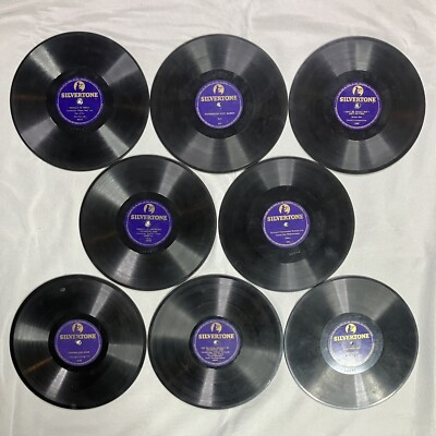 Lot of 6 - 78rpm SILVERTONE Purple Label Single Sided VTG Shellac ...