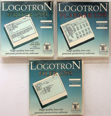 LOGOTRON Writer/Filer/Planner 1295 Commodore 64/128 Software Pack DISK Utilities | eBay