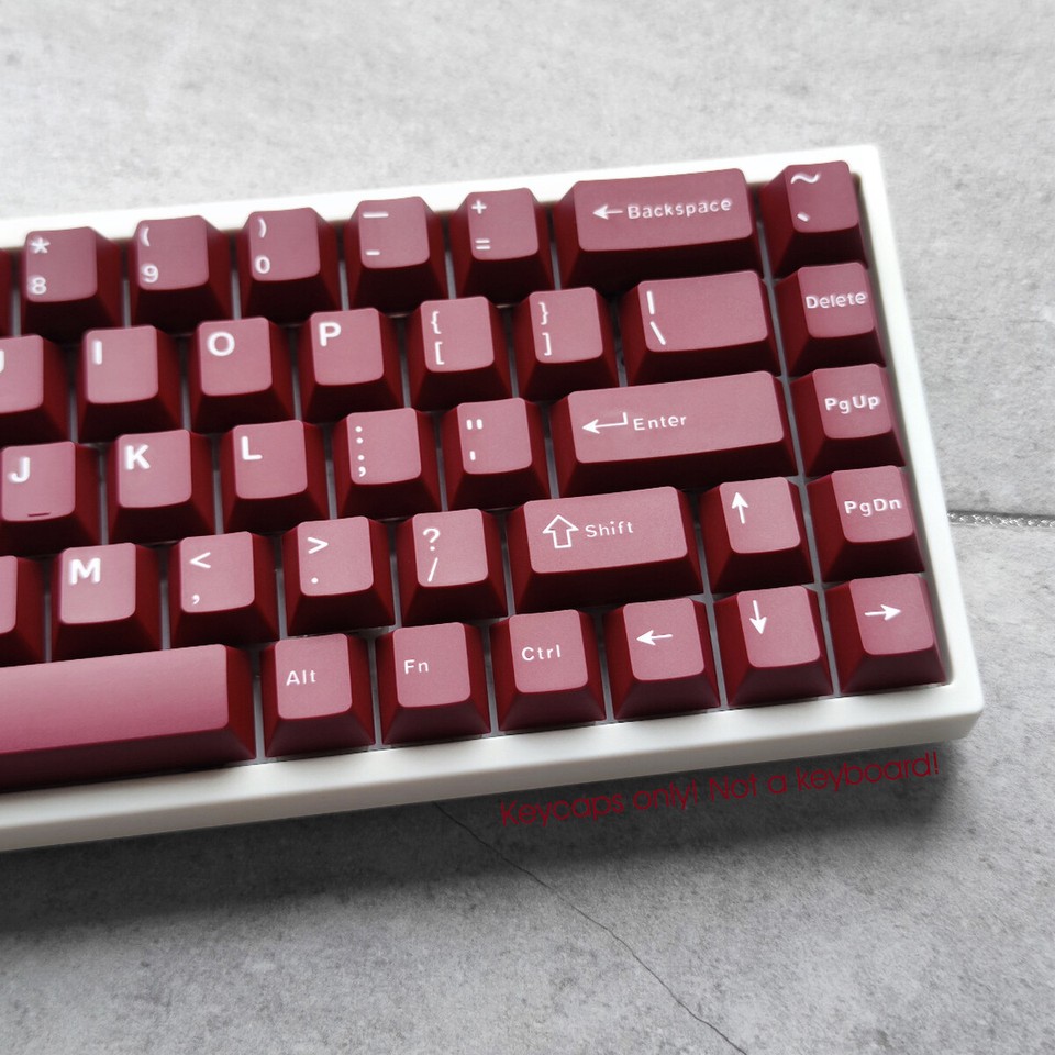 Wine Red PBT Keycaps Set Cherry Profile for 104/98/87/68 MX Mechanical ...