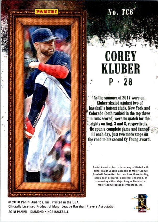 2018 Panini Diamond Kings Trophy Club #6 Corey Kluber - Cleveland Indians | eBay