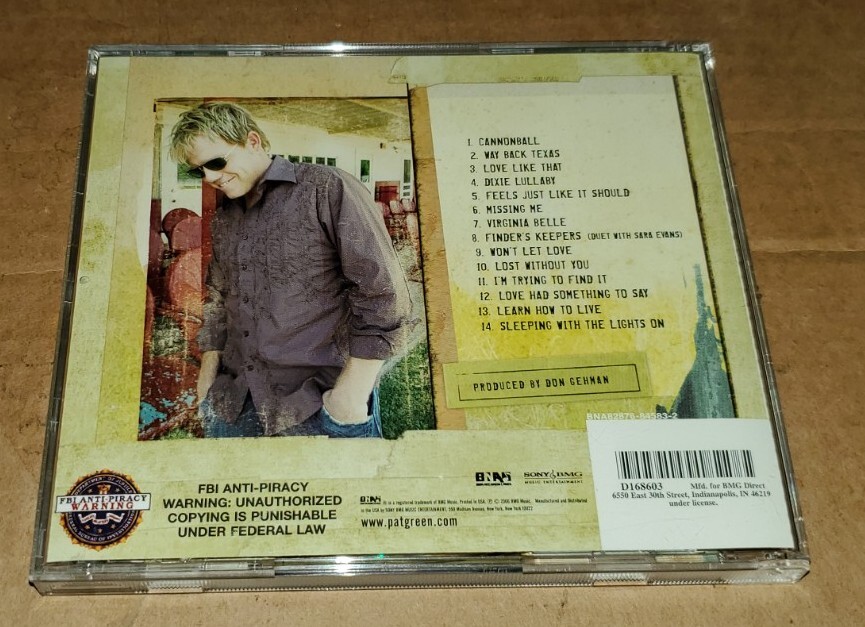 Cannonball by Pat Green (CD, Aug-2006, BMG (distributor)) 886976997625 ...