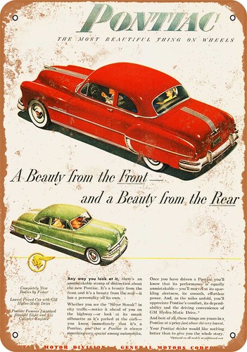 METAL SIGN - 1952 Pontiac Chieftain Coupe - Vintage Look Reproduction ...