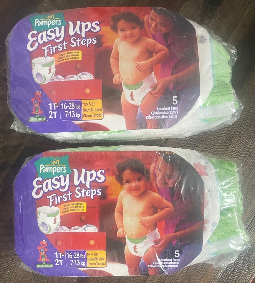 NEW/SEALED Vintage 2002 Pampers Easy Ups Sesame Street Bernie Elmo 1T ...