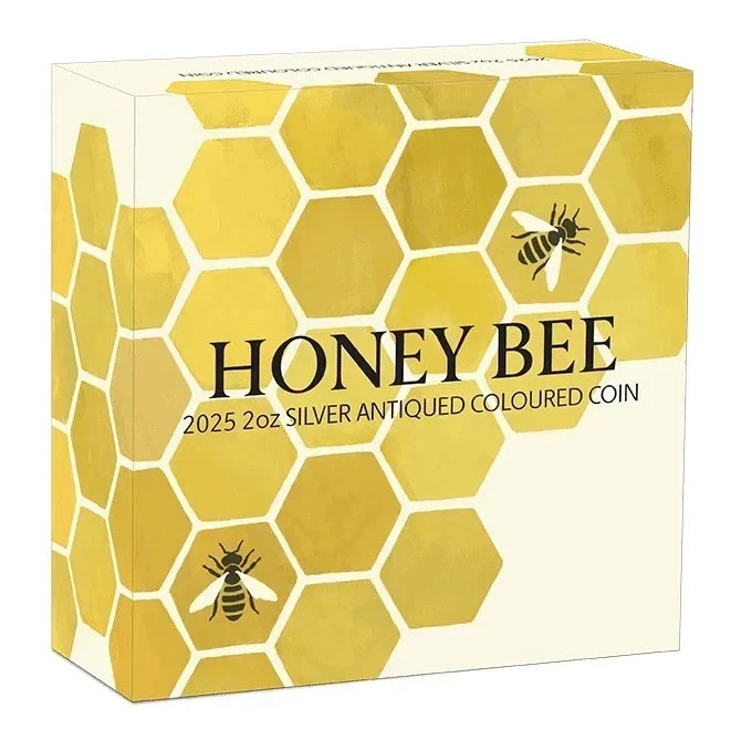 Australia 2025 $2 Honey Bee 2oz Silver Antiqued Coloured Coin | eBay ...