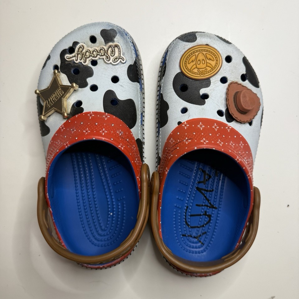 Crocs Toy Story Woody Clog Sandals Slides Cow Cowboy Sheriff Disney ...