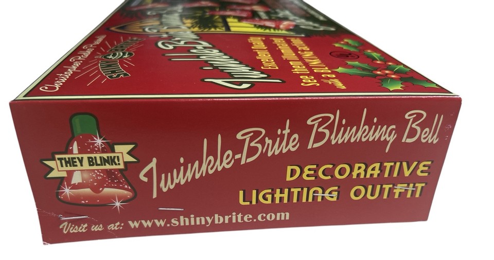 Vintage Shiny Brite Twinkle Blinking Bells 12 Light Set Christopher ...