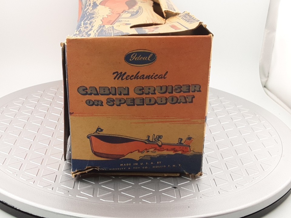 Ideal Windup Cabin Cruiser/Speedboat Plastic Toy 1960's Original Box ...