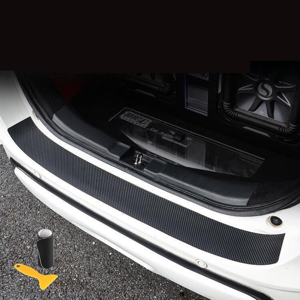 Carbon Fiber Car Rear Bumper Protector Sticker Trunk Sill Guard Trim ...
