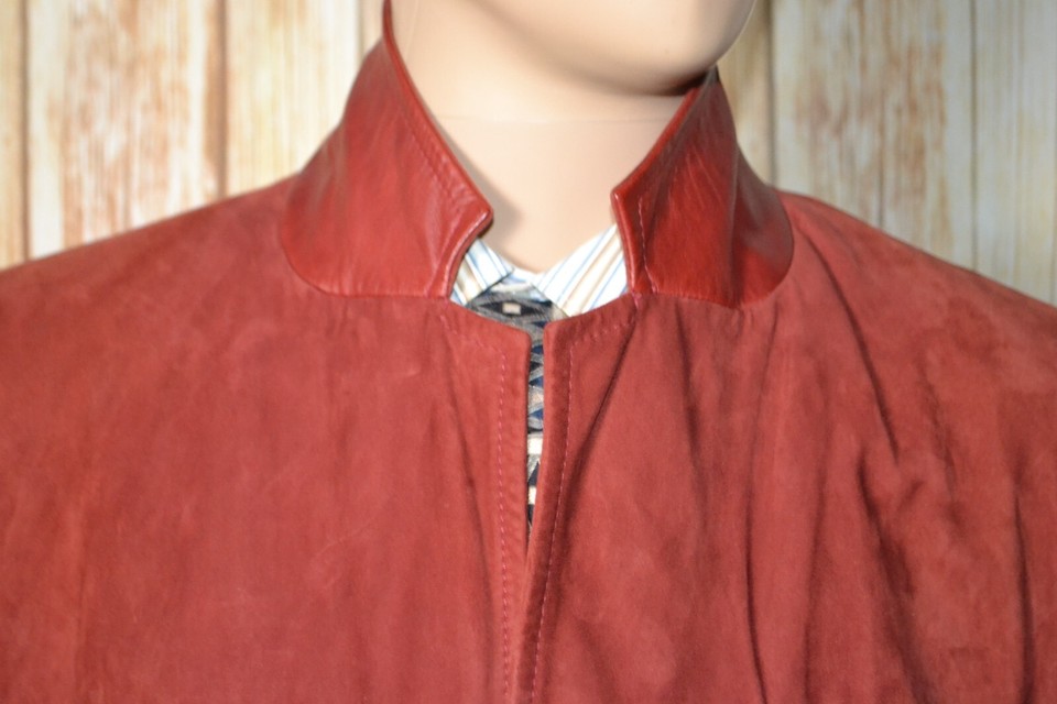 Hugo Boss Men Maroon Italian Goat Suede 1 Front Button Sports Coat Sz ...