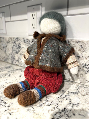 AMISH DOLL No Face 14” Handmade Vintage Knit Primitive Boy Doll Bespoke ...