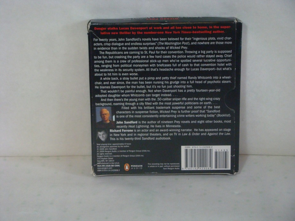Wicked Prey By John Sandford Audiobook On 5 CDs 2009 Read By Richard ...