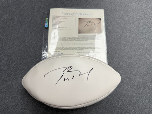 Tom Brady Auto Signed White Panel Full Size Football JSA COA Authentic ...