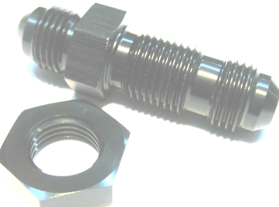 03 AN Straight Bulkhead Fitting w/ nut Black Anodized Aluminum brake ...