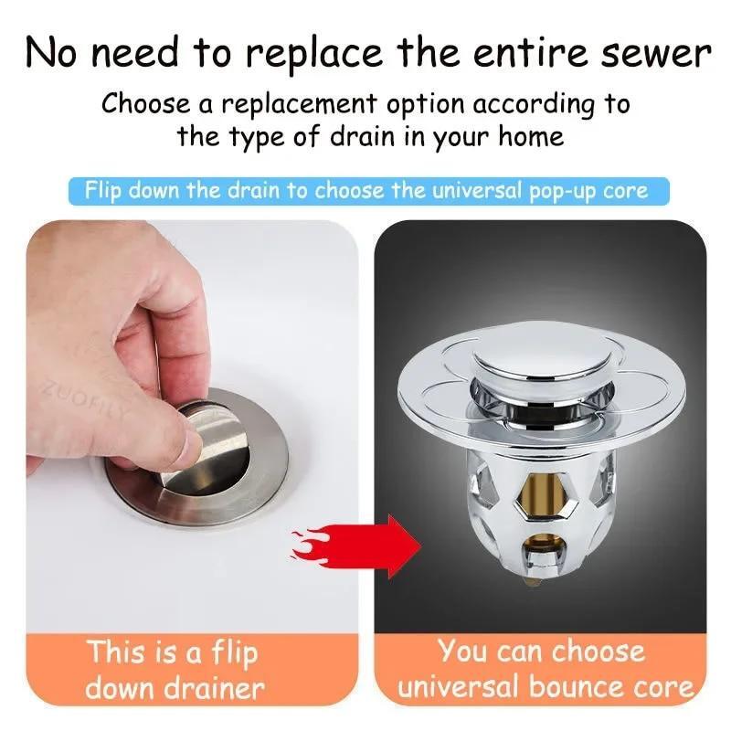 Mer-Maid Universal Magic Drain Sink Stopper, Instantly Replace Broken ...