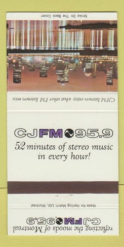 Matchbook Cover - CJFM Radio Montreal QC 95.9 FM 30 Strike | eBay