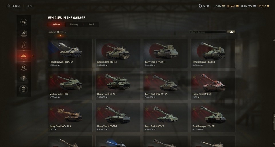 World of Tanks NA Account 81 Tier 10s, 34 Tier 9s, 63 Tier 8s (Rare ...