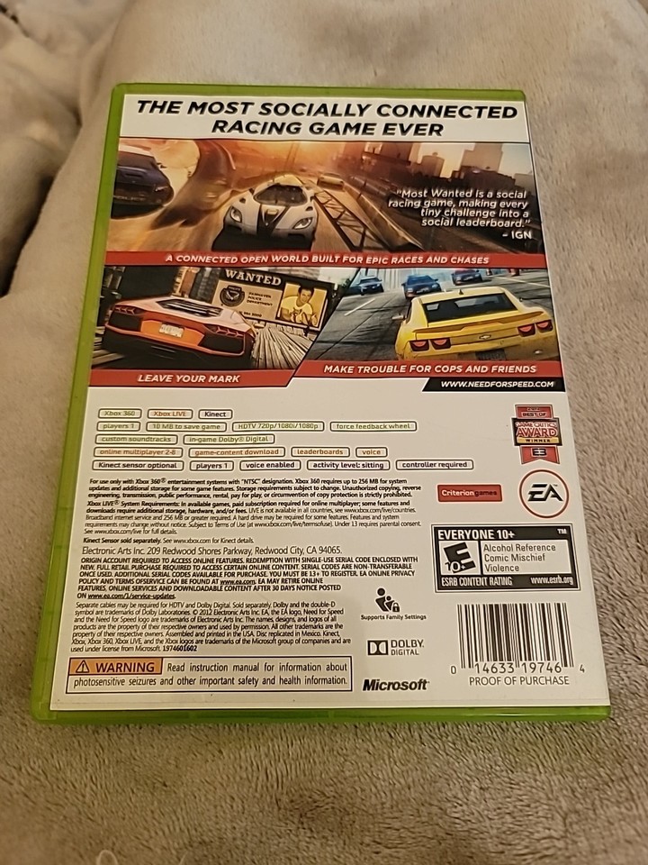 Need for Speed: Most Wanted Limited Edition (Microsoft Xbox 360, 2012 ...
