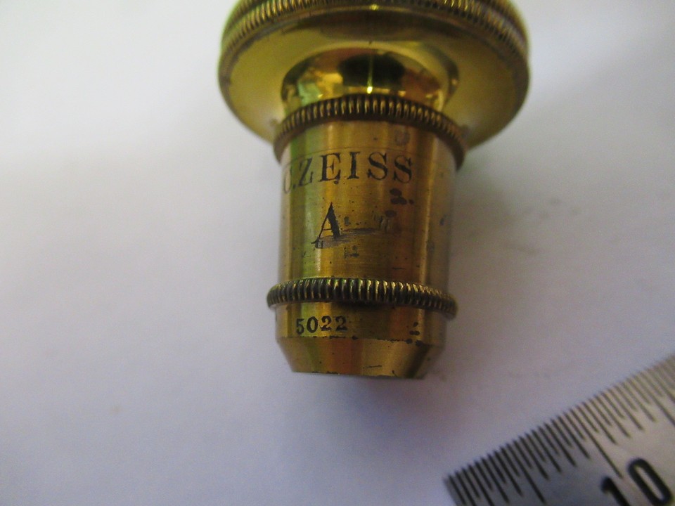 ANTIQUE BRASS OBJECTIVE CARL ZEISS 1900 RARE OPTICS MICROSCOPE PART W3 ...