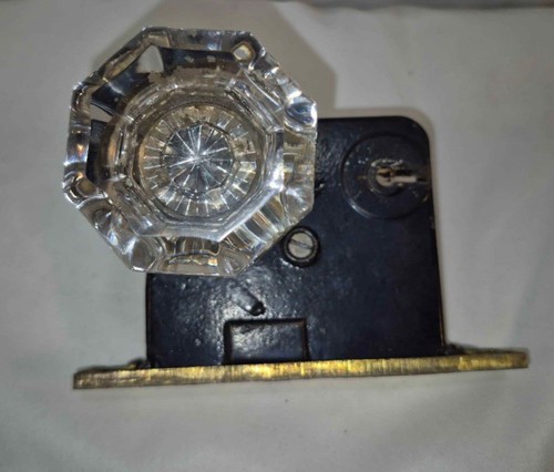 Antique Uranium Glass Doorknob W/RUSSLE & ERWIN MORTISE LOCK BRASS ...