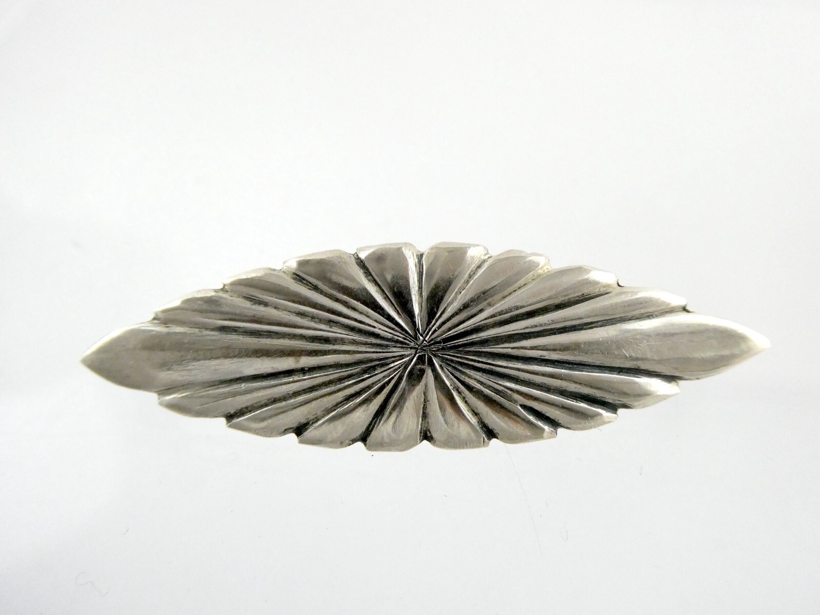 Vintage Unmarked Sterling Silver Oval Geometric Pin or Brooch 5.6g 2 ...