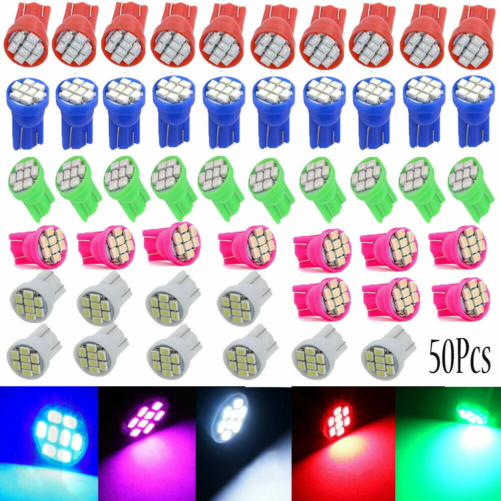 50x 8SMD LED T10 161 194 168 Interior Instrument Panel Dash Cluster ...