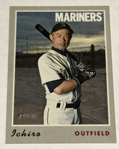 2019 Topps Heritage Photo Card Ichiro Mariner Soft Felt Sticker #23 of ...