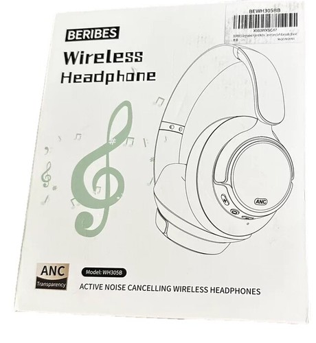 BERIBES Black Hybrid Active Noise Cancelling Headphones with ...