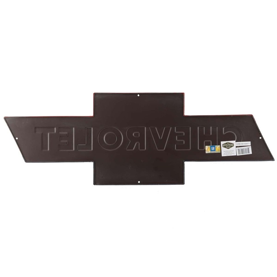 Chevrolet Logo Embossed Metal Sign - Large Vintage Chevrolet Sign for ...