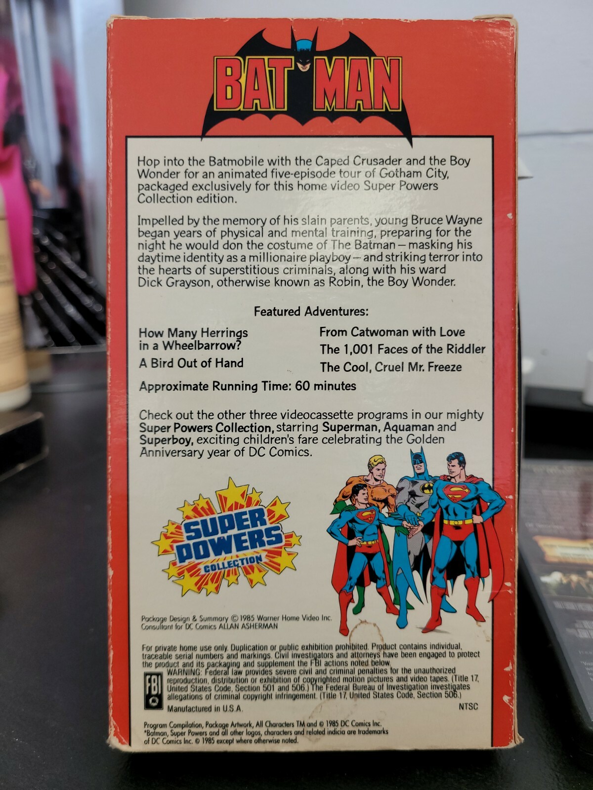 Batman 5 Sensational Stories Super Powers Collection VHS 1985 WHV | eBay
