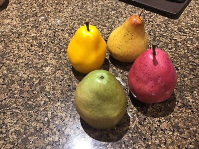 Artificial Faux Fruit PEARS Yellow Green red Realistic Home Decor ...