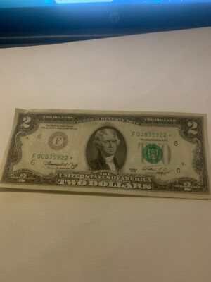 2 Dollar Bill Serial Number B06489736A | eBay