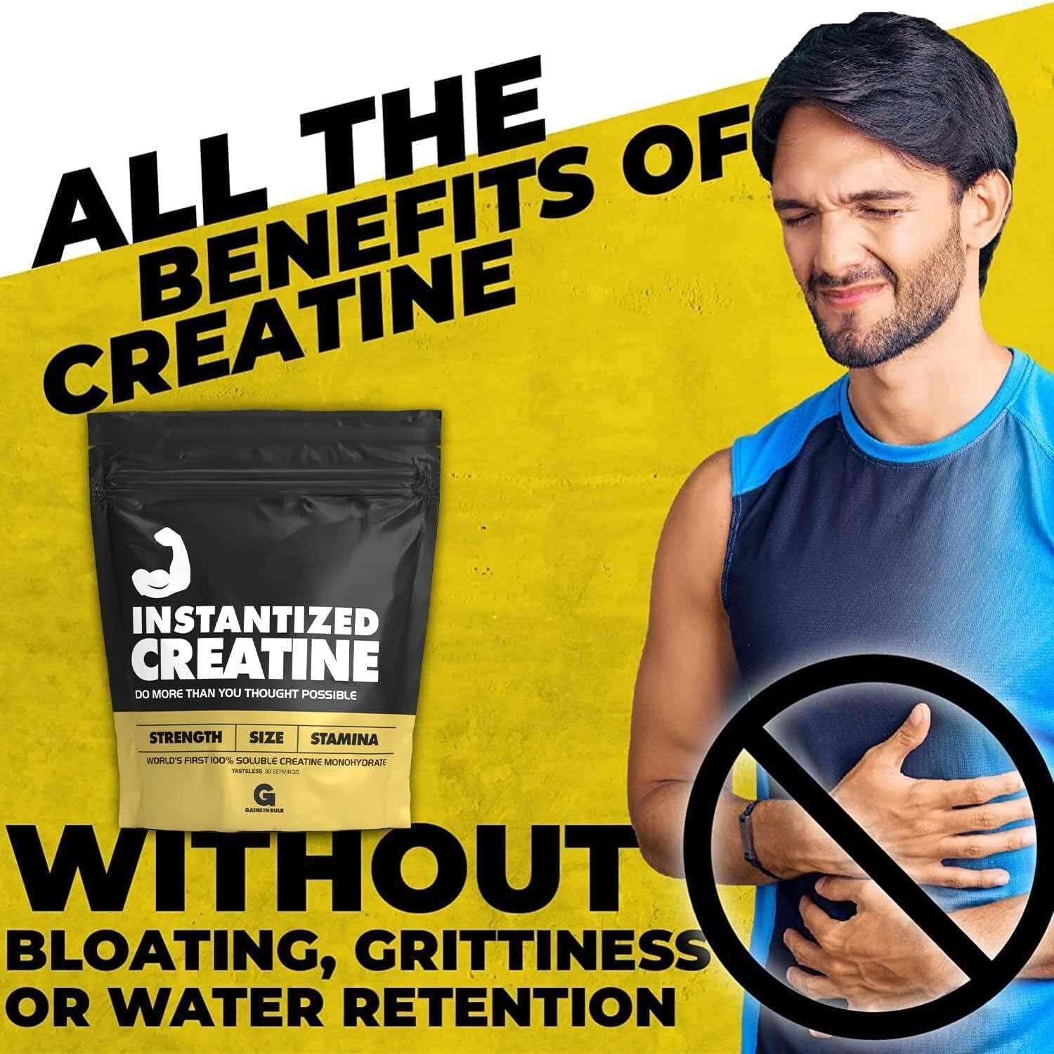 Instantized Creatine Monohydrate Gains in Bulk, Strength, Performance ...