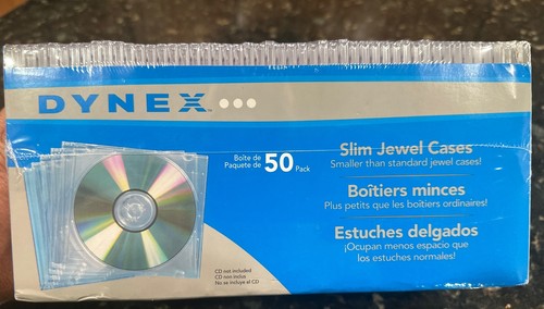 DYNEX SLIM JEWEL COLOR CD CASE 50 PK FACTORY SEALED BRAND NEW MODEL DX ...