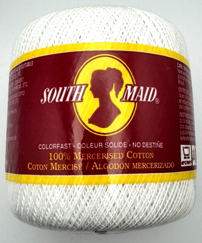 Lot of 6 South Maid Colorfast WHITE Crochet Thread IMPERFECT - READ ...