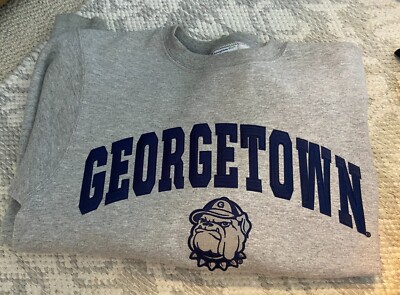 Embrodered georgetown sweatshirt crewneck size xs | eBay