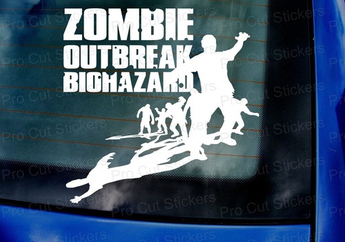 Zombies Outbreak Biohazard Custom Large Wall Art Car Window Bumper ...