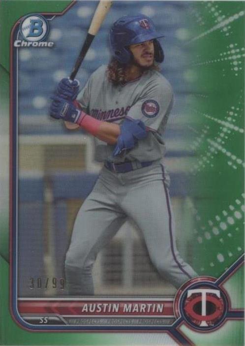 2022 Bowman - Chrome Prospects Austin Martin #BCP-139 Green Refractor ...