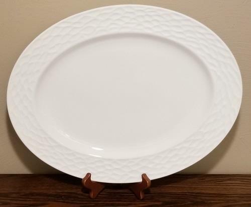 Donna Karan DEVORE White Dinnerware by Lenox ~ 16" Oval Serving Platter ...