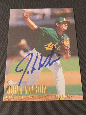 John Wasdin Signed 1996 Fleer Card Auto Oakland Athletics A's Autograph ...