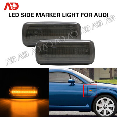 2PCS Smoked LED Side Marker Light Amber For Audi A2 01-05 A3 96-03, A4 ...