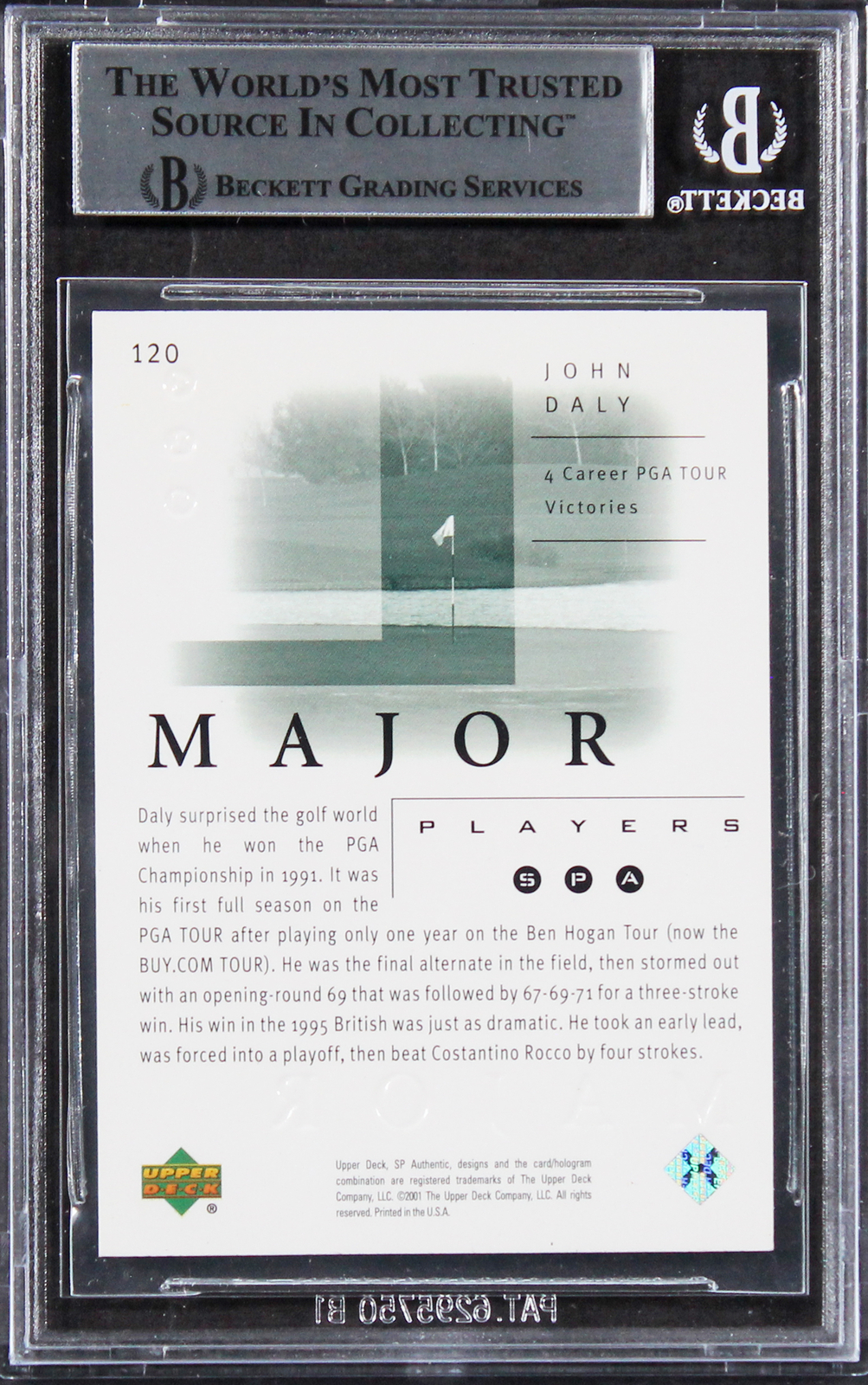 John Daly Authentic Signed 2001 SP Authentic #120 Card Autographed BAS ...