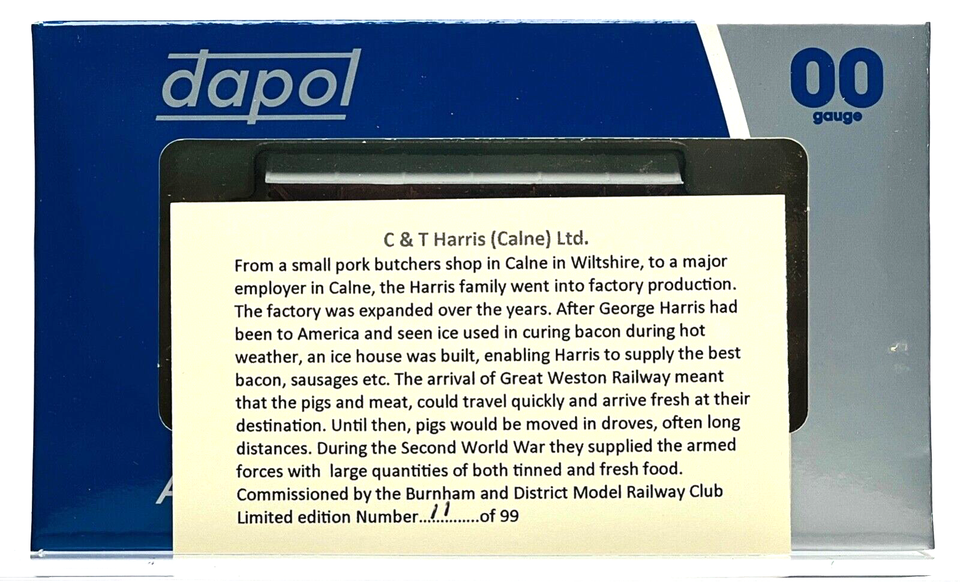 DAPOL 00 GAUGE - C&T HARRIS (CALNE) WILTSHIRE BACON HAM 10 (BURNHAM ...