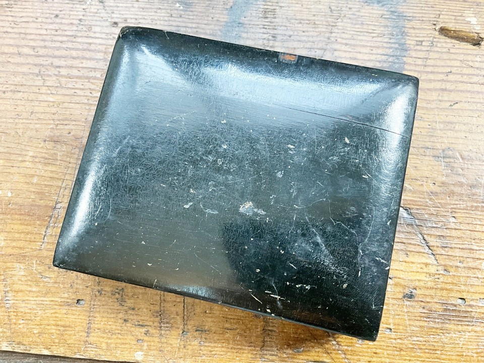 Antique E. Howard Black Lacquer Pocket Watch Box Brass Push Button w ...