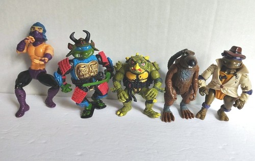 Lot 5 Vintage TMNT Teenage Mutant Ninja Turtles Action Figures Tokka ...
