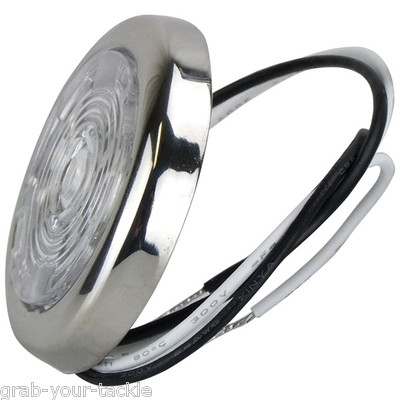 12 Volt LED Round Low Profile Courtesy Light Blue Waterproof 2 Pack 15 ...