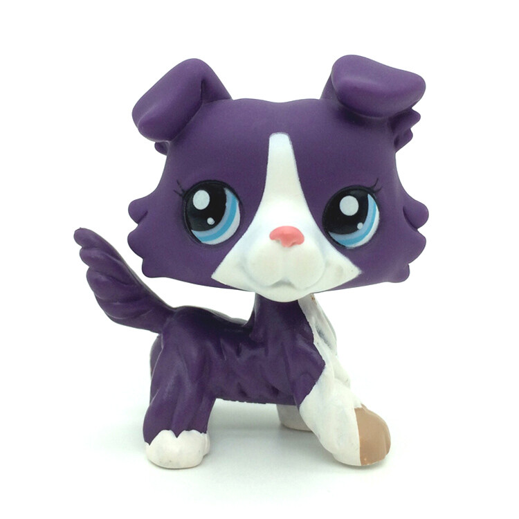 Littlest Pet Shop Purple Collie Dog Puppy Blue Eyes Figure Gift Toy LPS ...