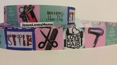 Grosgrain Ribbon Hair Stylist Salon Great Hair Day Scissors Combs Keep ...