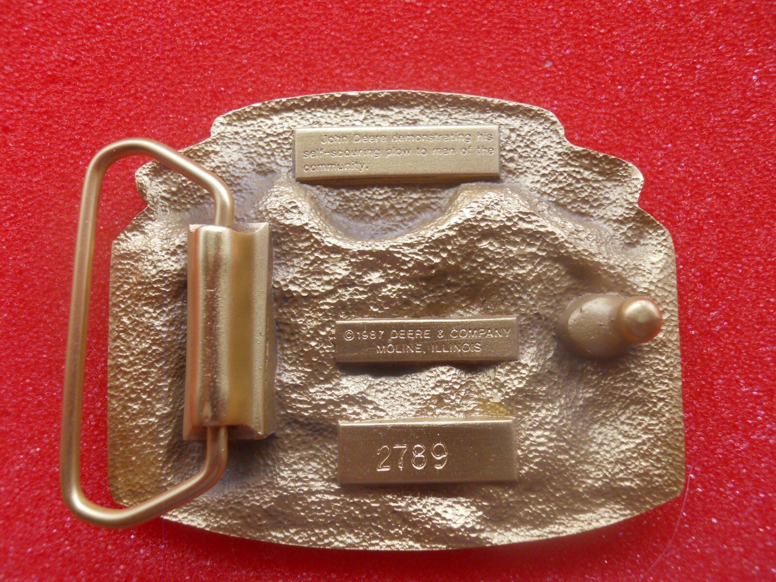 John Deere 150th Anniversary Belt Buckle Gold Tone - Gem