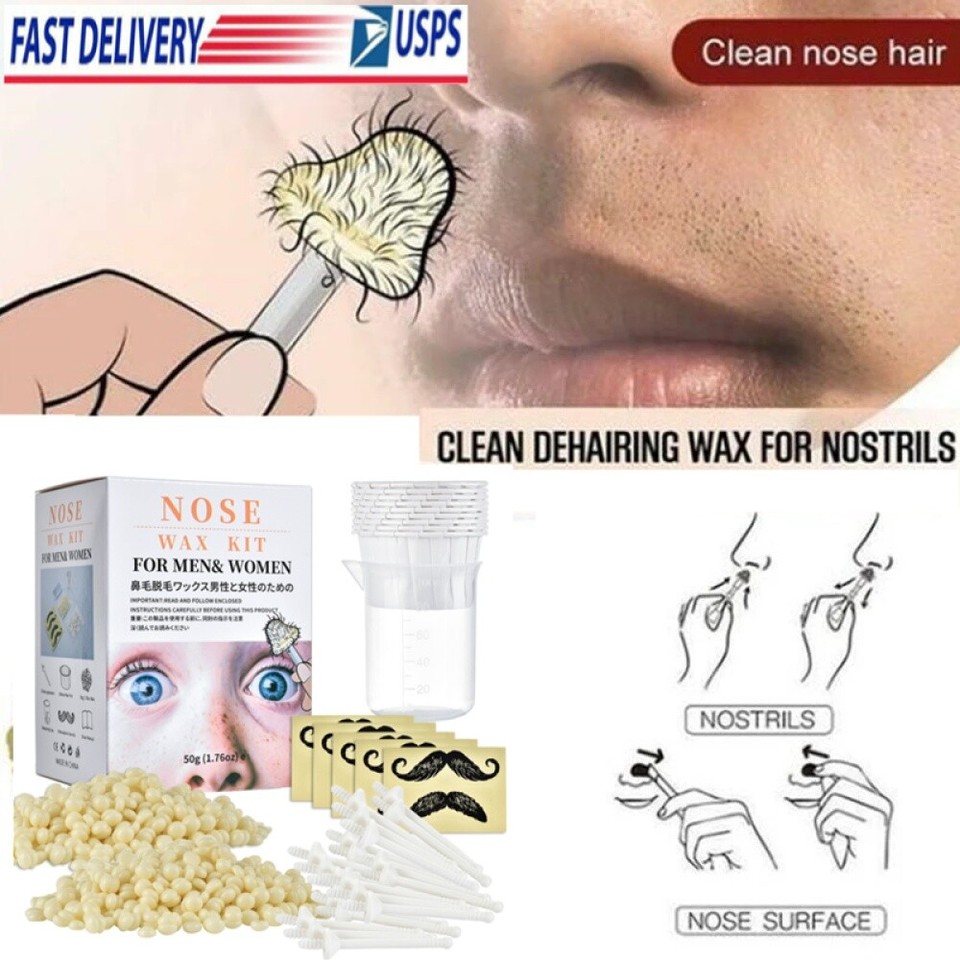 Nose ear Hair Removal Wax Bead Kit Nasal Effective Painless for Hair ...